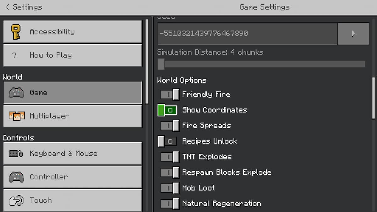 如何在 Minecraft Java 和 Bedrock (2025) 中显示坐标 - Recmg.com