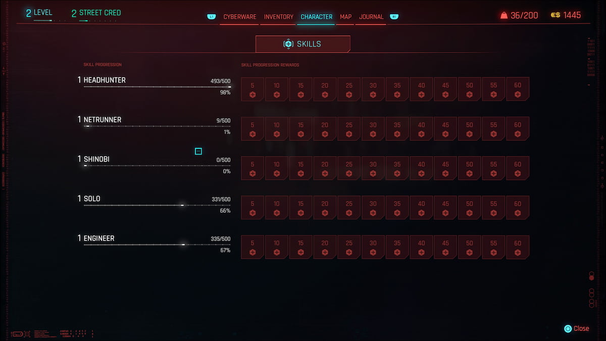 《赛博朋克 2077》2.0 技能进展解释 - Recmg.com