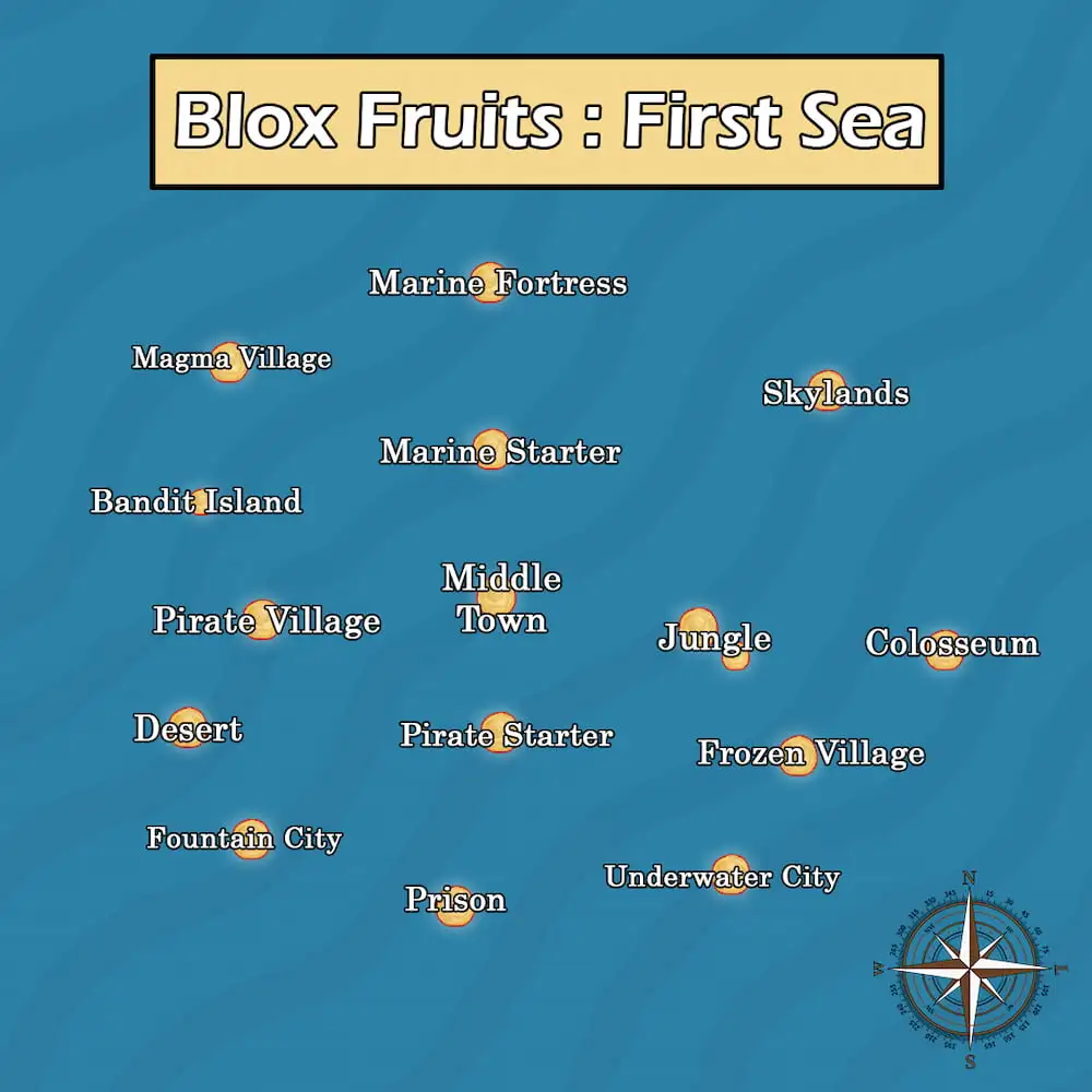 Blox Fruits 地图 – 所有岛屿、地点和等级要求