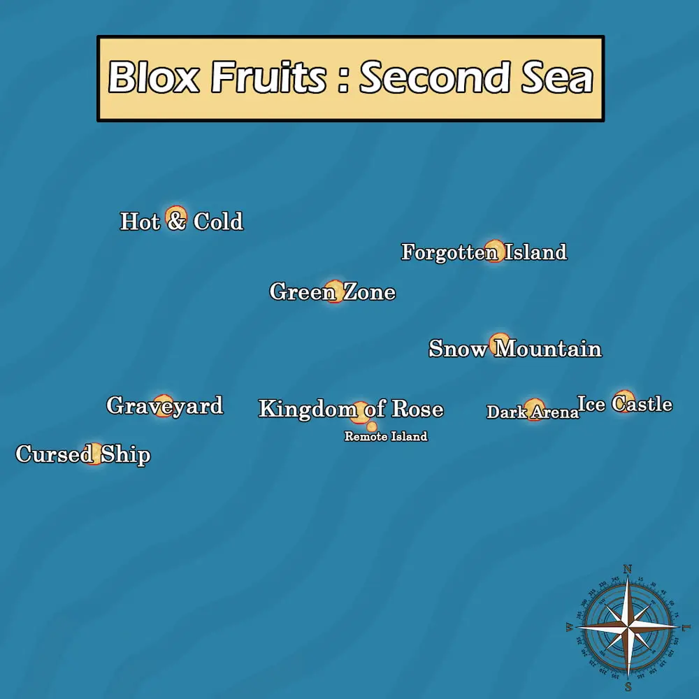 Blox Fruits 地图 所有岛屿、地点和等级要求