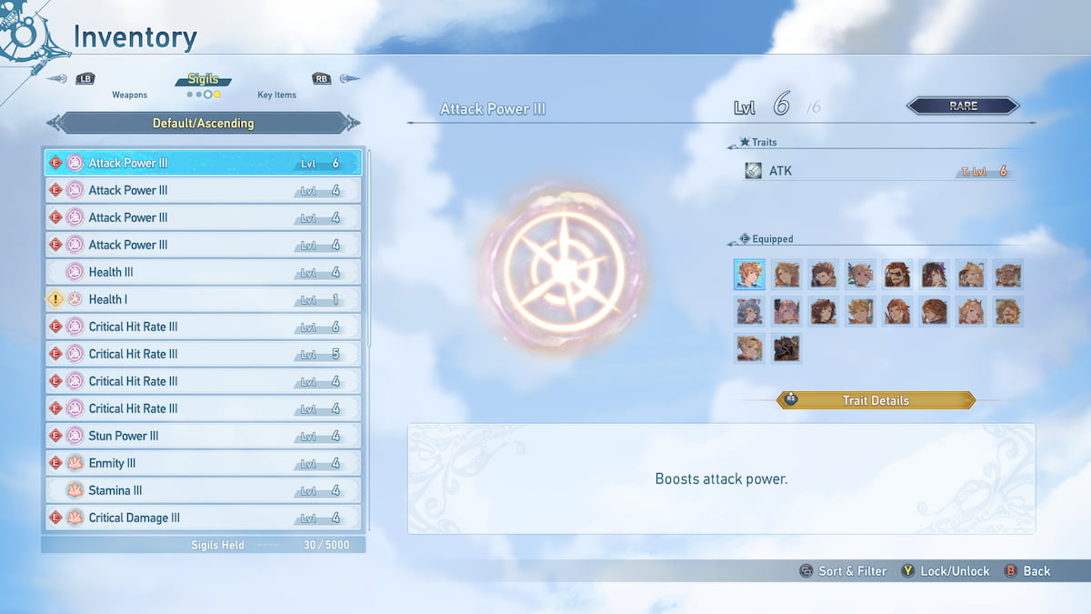 Granblue Fantasy Relink中每个角色的最佳Sigils