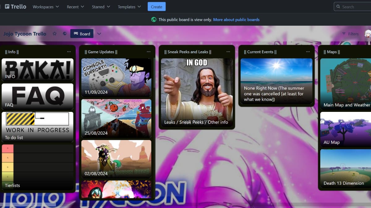 Jojo 大亨 Trello 和 Discord 链接 - Recmg.com
